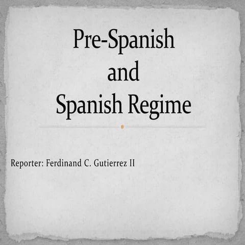 Pre spanish to Spanish regime Education | PPTX