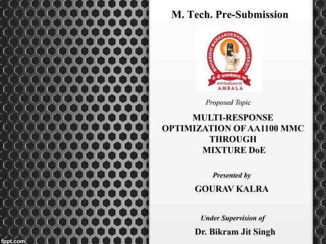 Mixture DoE | PPT Mixture DoE | PPT