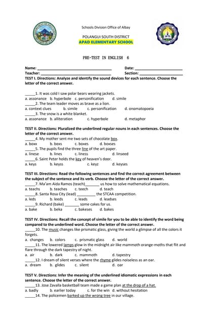 GRADE 2 English SECOND PERIODIC TEST | DOC | Gardening | Home & Garden