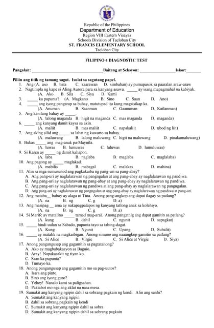 Filipino 6 dlp 21 mga katangian ng tauhan | PDF