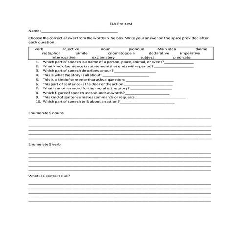 Pre-test in ELA.docx