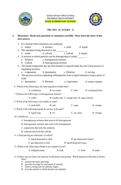 NECO BECE Basic Science Past Questions and Answer for JSS3 | PDF ...