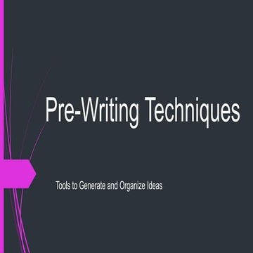 Pre-Writing Strategies | PPTX