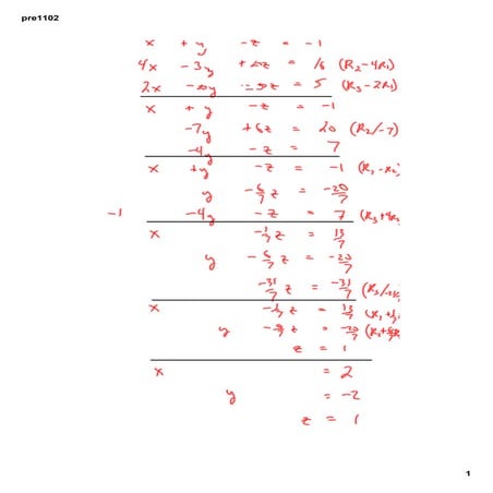 preCalculus 11-02 Solve 3 Equations and 3 Unknowns! | PDF