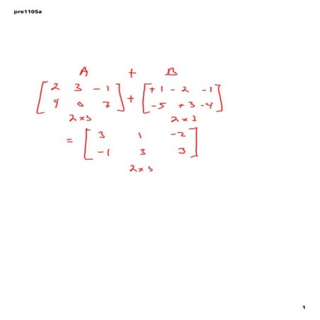 preCalculus 11-05A: Matrix Operations! | PDF