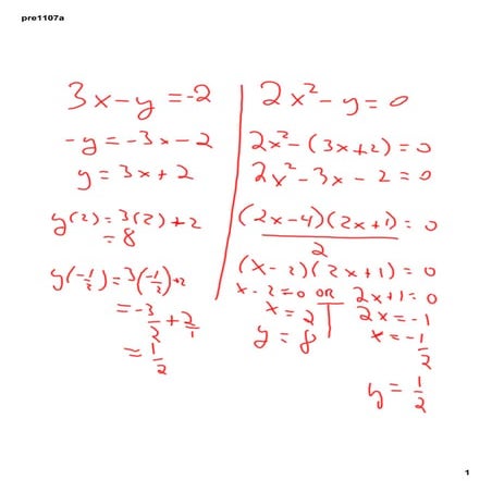 preCalculus 11-07: Non Linear Solutions! | PDF