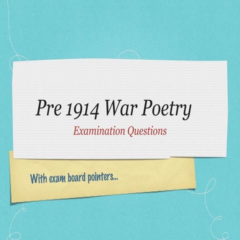 Pre 19th war poetry sample questions | PPT
