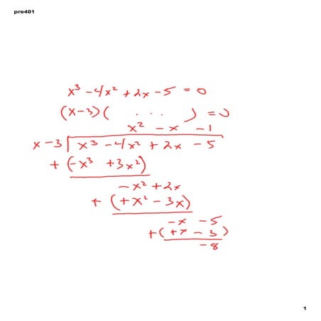 preCalculus 401 Real Roots | PDF
