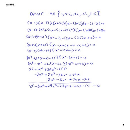 preCalculus 403 Complex Roots! | PDF