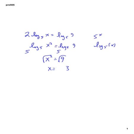 preCalculus 505 Solving Log Equations | PDF