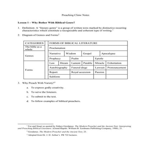 Preaching clinic notes | PDF