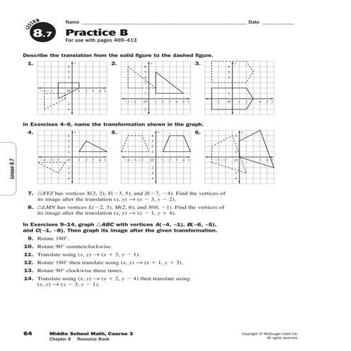 Pre Alg8.7 B | PDF