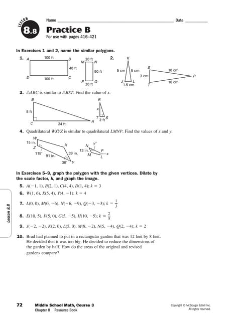 Pre Alg.Pr.8.5.A | PDF