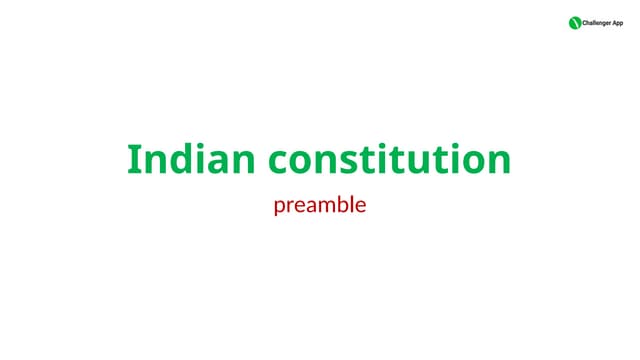 The Indian Constitution ppt | PPTX