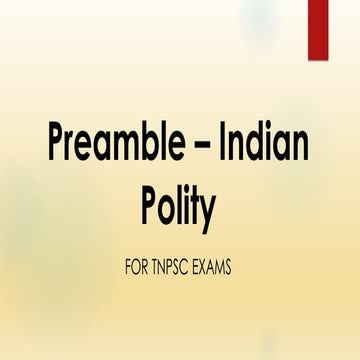 Preamble – Indian Polity for all competitive exams | PDF