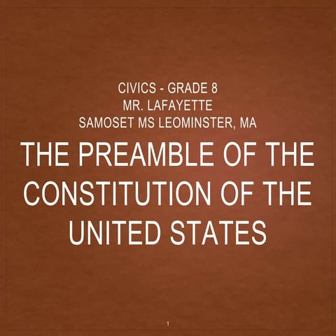 Preamble of the Constitution of the United States | PPTX