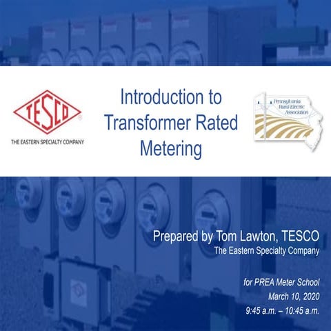 Introduction to Transformer Rated Metering | PPT