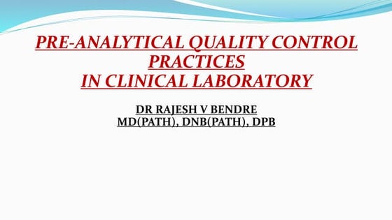 Pre Analytical Errors Ppt