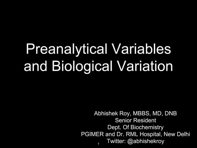 Preanalytical Variables And Biological Variation Pptx Endocrine And