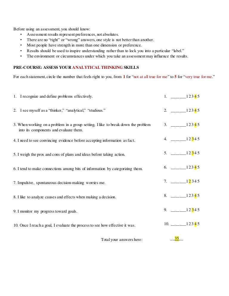 Pre Assessment pre-assessment