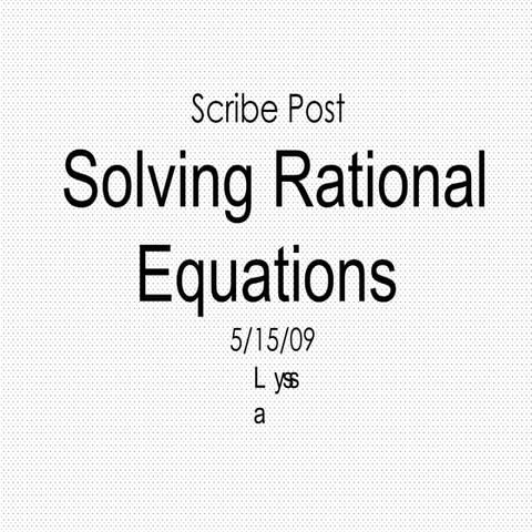 Rational equations | PPT