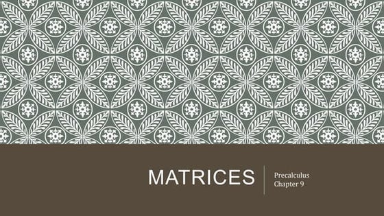 Introduction to Matrices | PPT