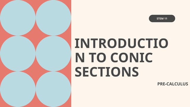 PRE-CALCULUS (Lesson 1-Conic Sections and Circles).pptx