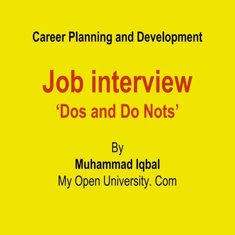 Career Planning - Job Interview | PPT | Resume Writing and Advice | Job ...