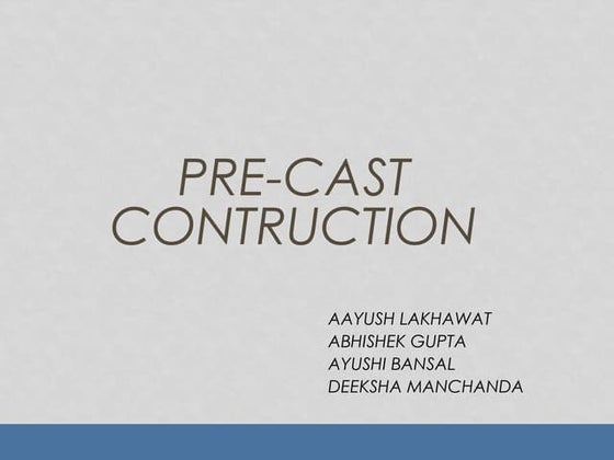 Precast concrete construction | PDF