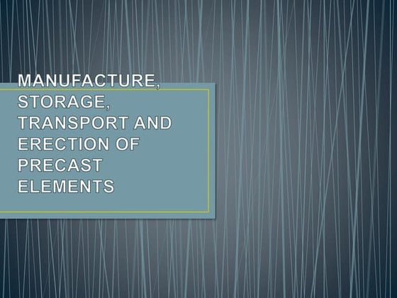 Erection of structural components in precast constructions | PPTX ...