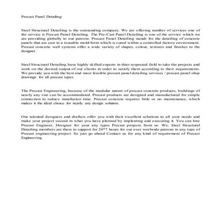 Precast panel detailing (1) (2) | DOCX