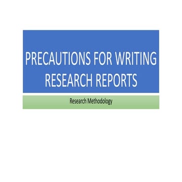 Precautions for writing research reports | PPTX