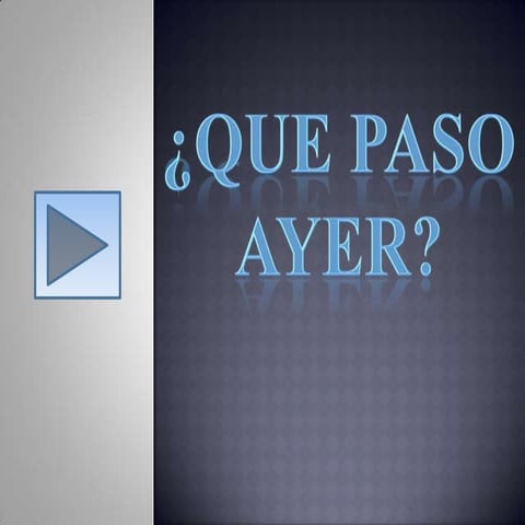 Que paso ayer | PPTX