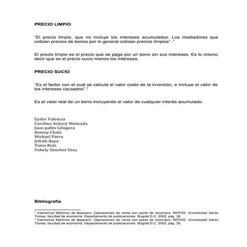Precio sucio, precio limpio | DOC