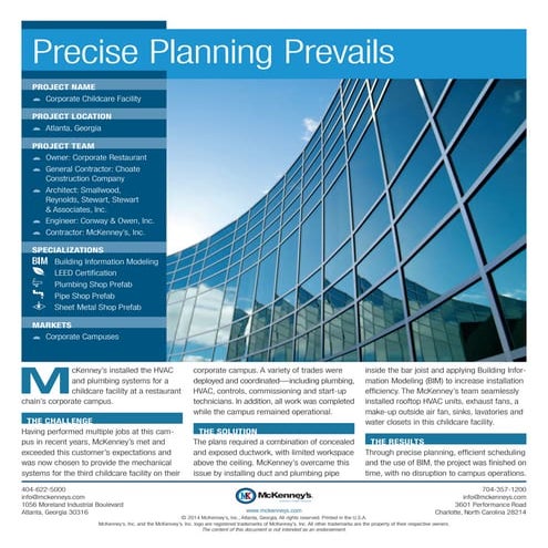 Precise Planning Prevails - HVAC and Plumbing Installation | PDF