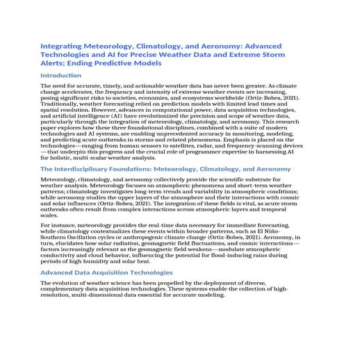 Precise Weather Research (UI) & Applied Technology / Science Weather Tracking | DOCX