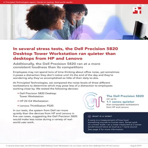 In several stress tests, the Dell Precision 5820 Desktop Tower ...