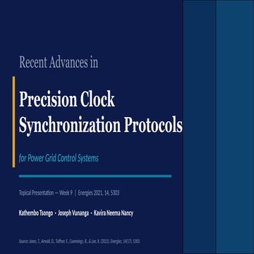 Recent Advances in Precision Clock Synchronization Protocols for Power ...