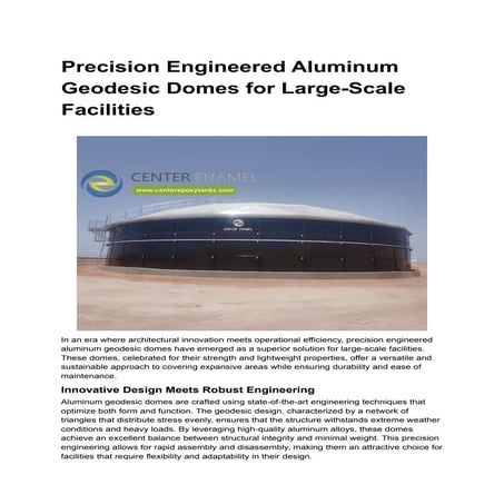 Precision Engineered Aluminum Geodesic Domes for Large-Scale Facilities ...