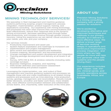 Precision mining solutions capability statement technology and process | PDF