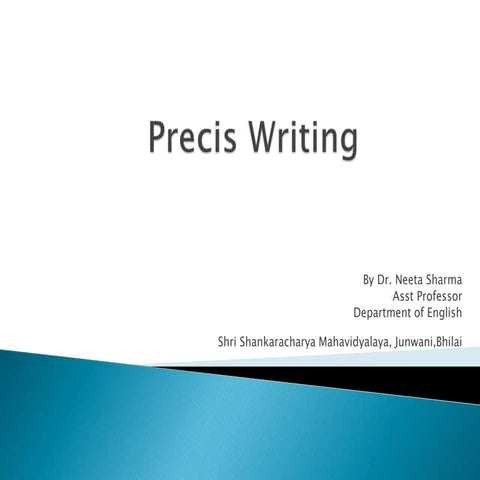 Precis writing | PPTX