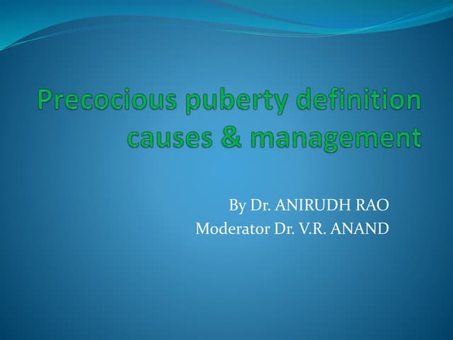Early menarche by Prof. Surekha Tayade | PPTX
