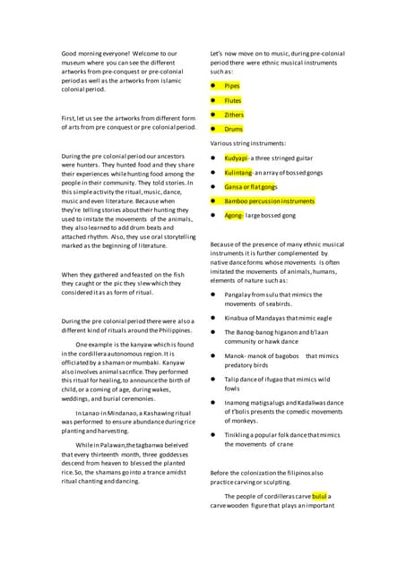 MAPEH 7 : ARTS (First Quarter | PPT