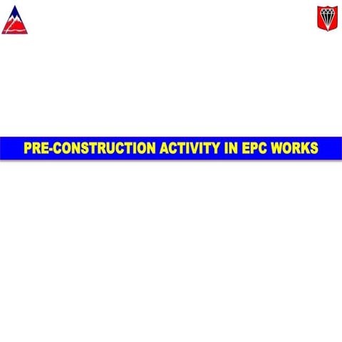 Preconstruction Activity in EPC Contract | PPTX
