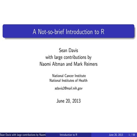 Introduction to R | PDF
