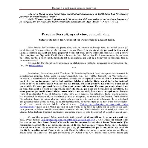 Cuvântul lui Dumnezeu despre venirea cu norii | PDF