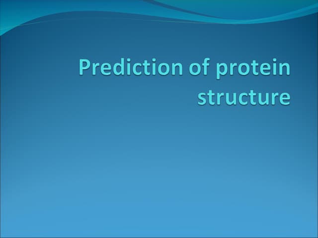 Chou fasman algorithm for protein structure prediction | PPTX | Chemistry | Science