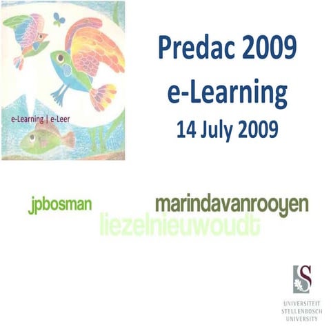Predac 2009 – e-Learning 14 July 09 | PPTX
