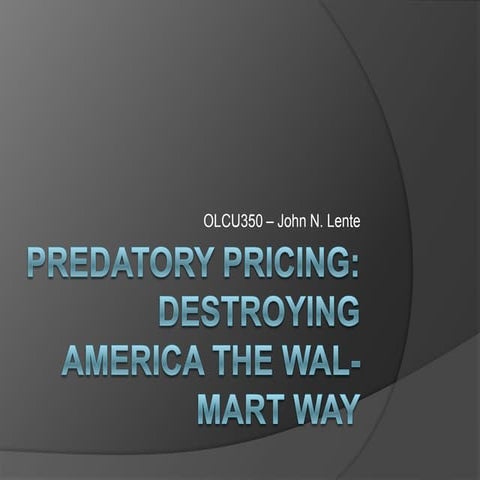 Predatory Pricing | PPTX