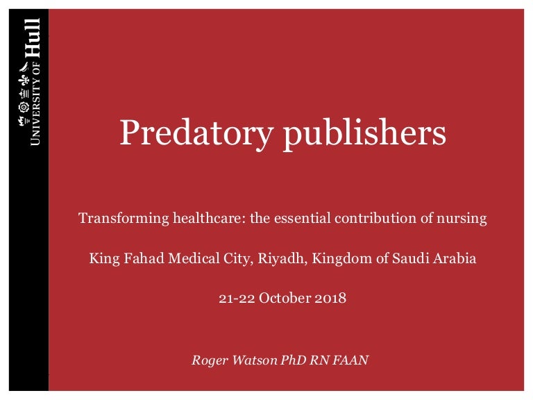 Predatory publishers